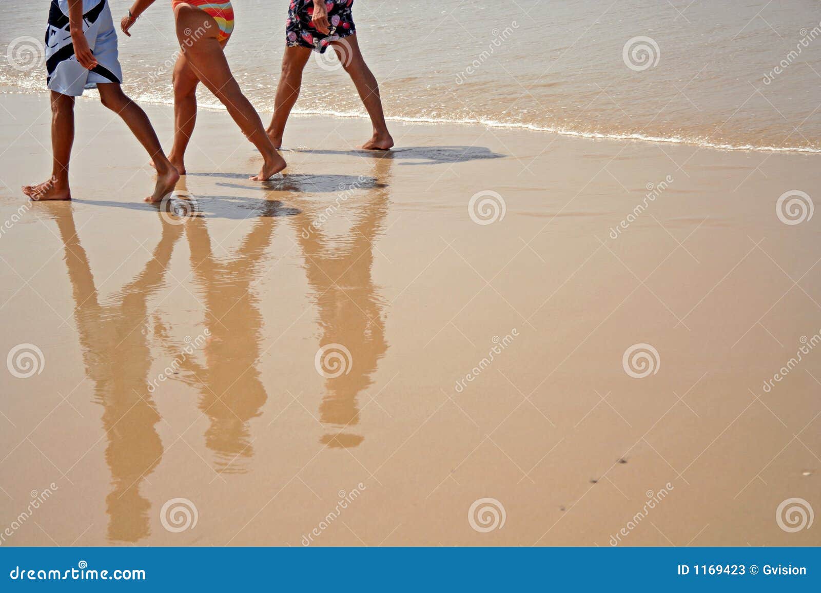 Beach walkers stock image. Image of bathers, barefoot - 1169423
