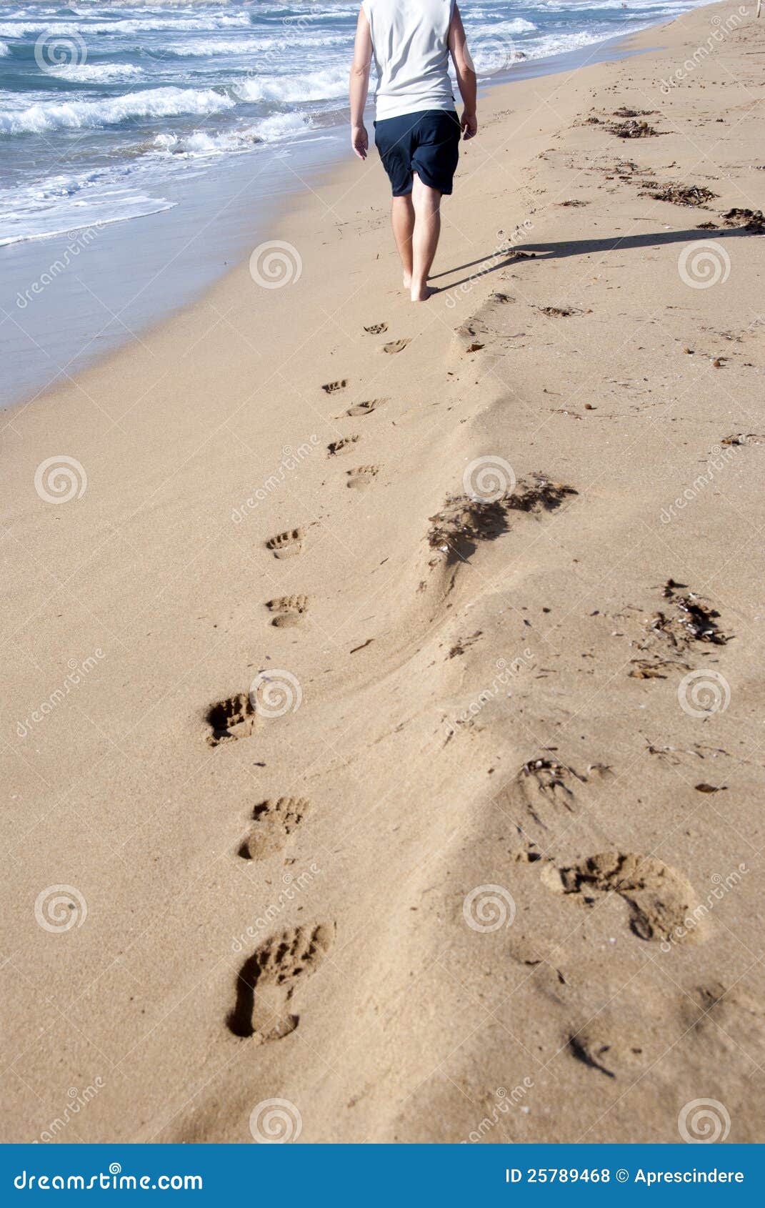 Beach walking - footprint stock photo. Image of sunlight - 25789468