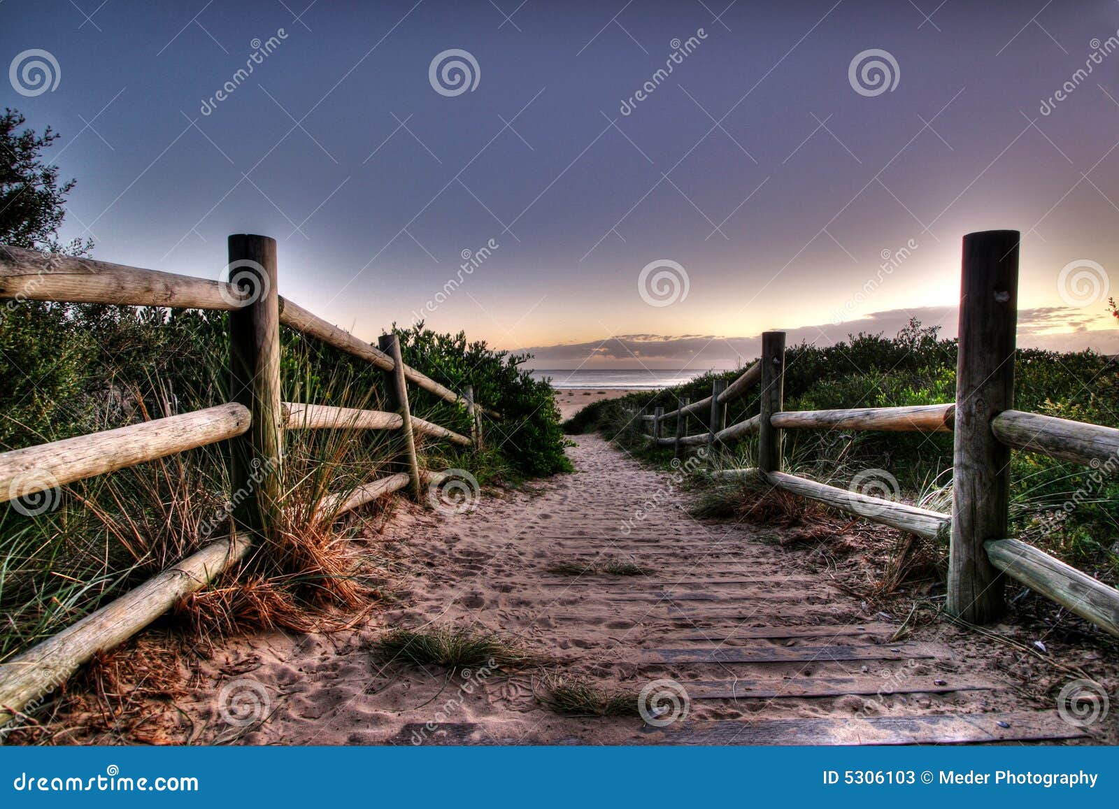 Beach walkway stock image. Image of beach, merimbula, countryside - 5306103