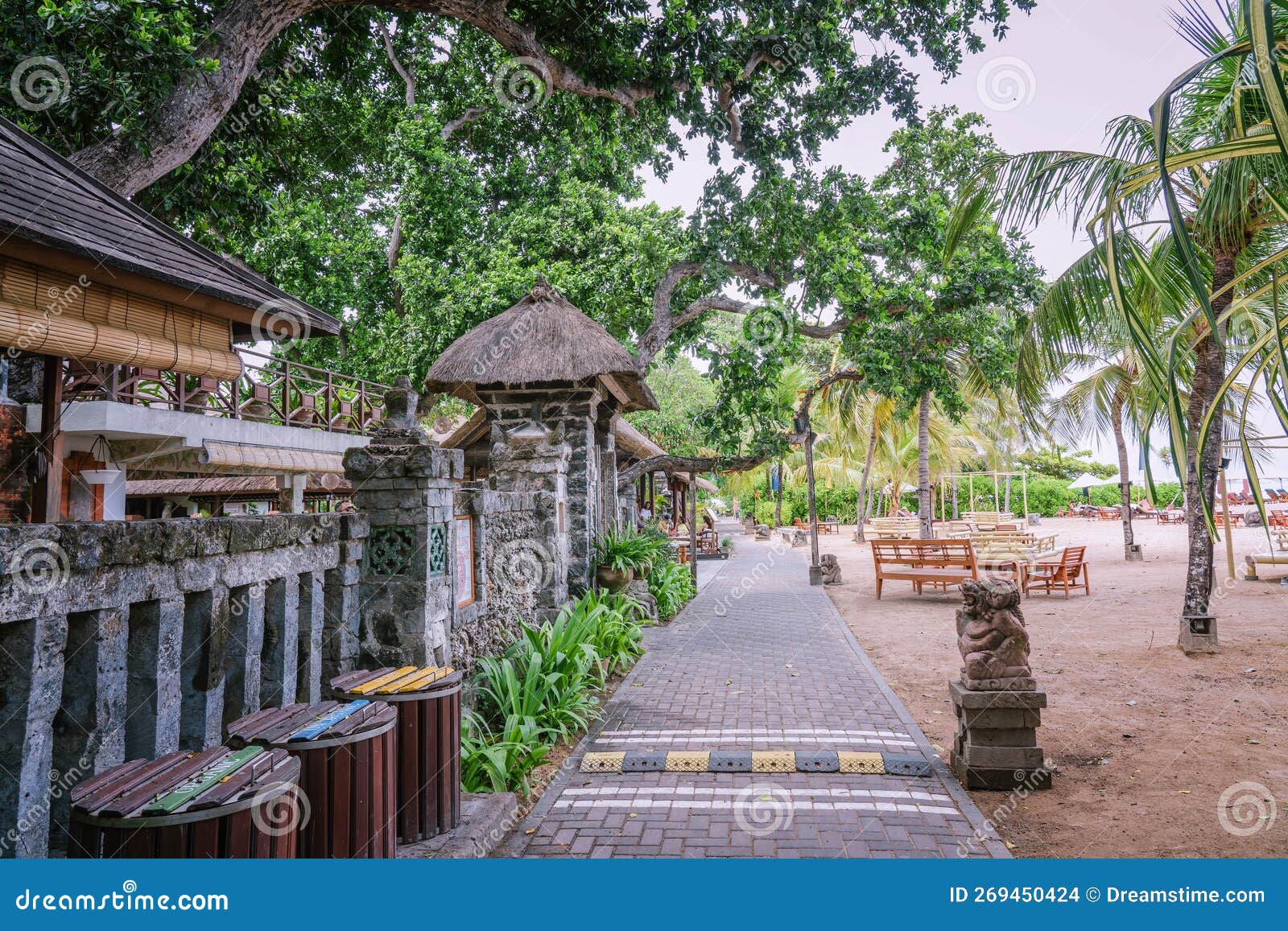 Beach Walkway Covered with Stone at Sanur Beach, Bali Stock Photo ...
