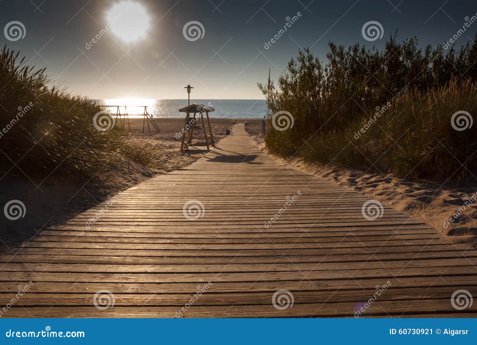 Beach walkway stock image. Image of sunrise, seascape - 60730921