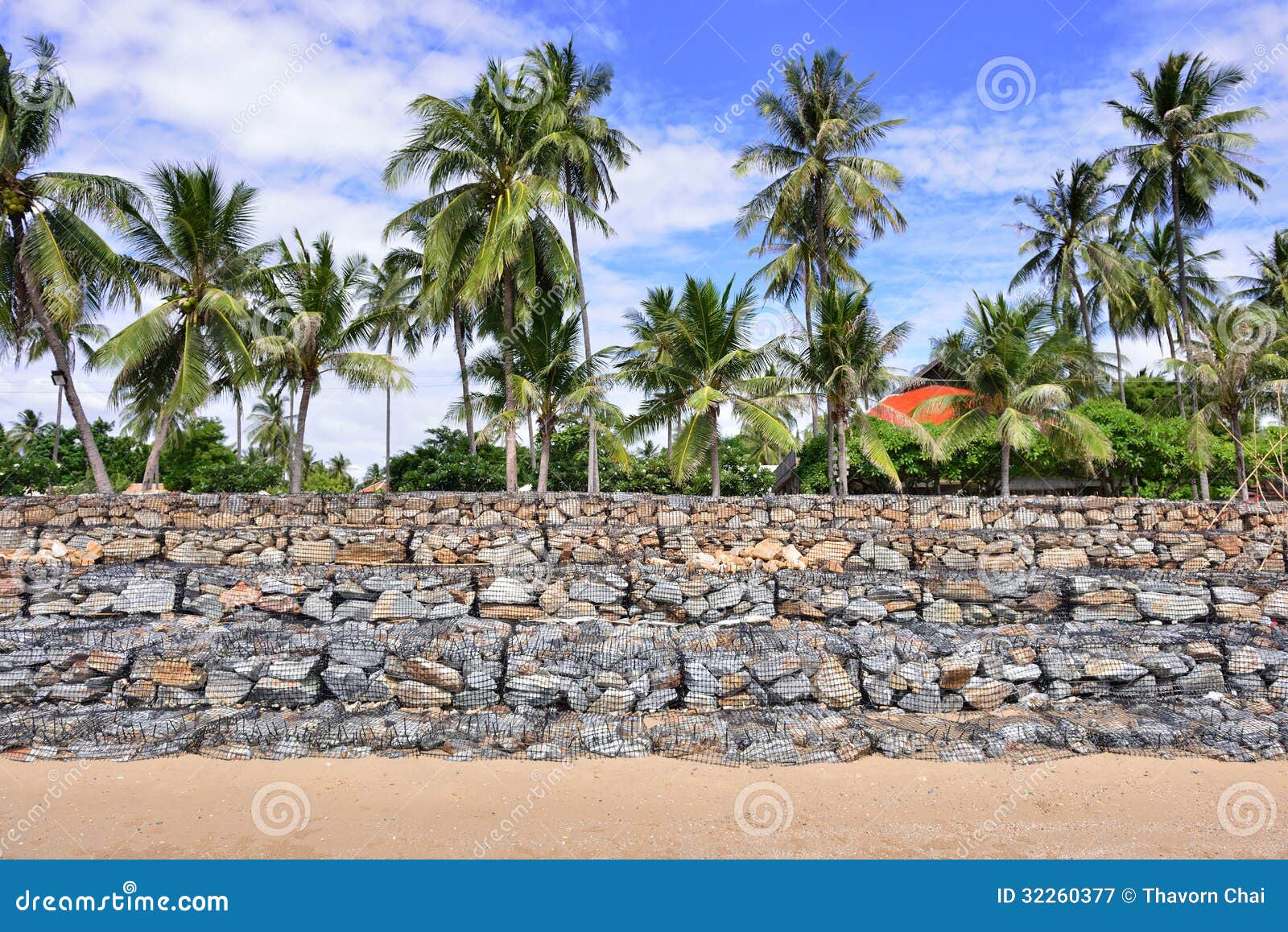 Beach Wall Construction stock image. Image of stone, beach - 32260377