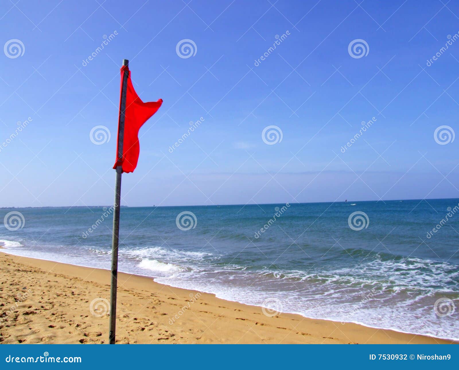 Beach Warning Flag stock photo. Image of tide, danger - 7530932