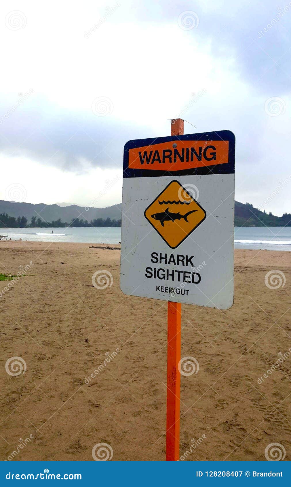 Beach Warning Sign Displays Drowning Icon As Powerful Waves Crash ...