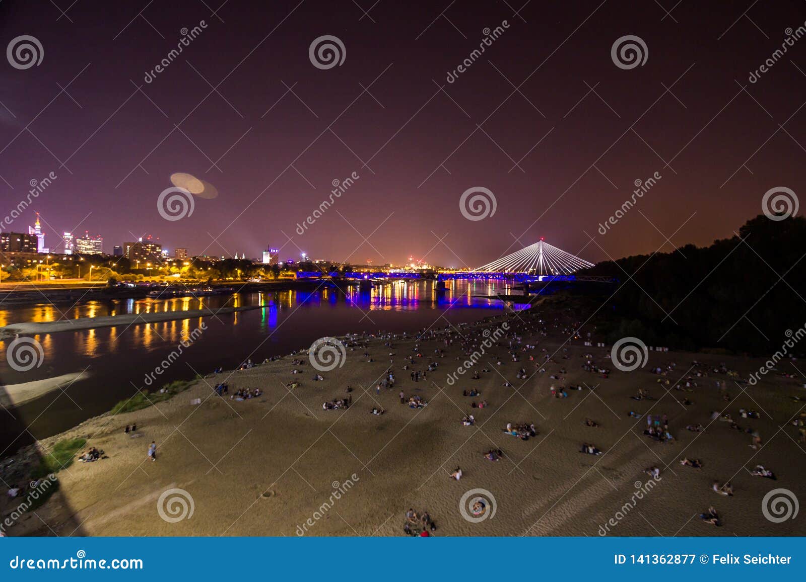 Beach in Warsaw, Poland stock image. Image of landmark - 141362877