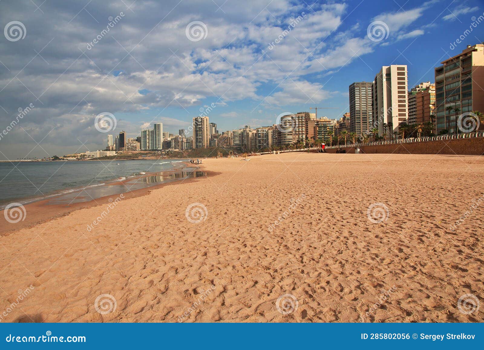 The Beach on Waterfront of Beirut, Lebanon Stock Photo - Image of coast ...