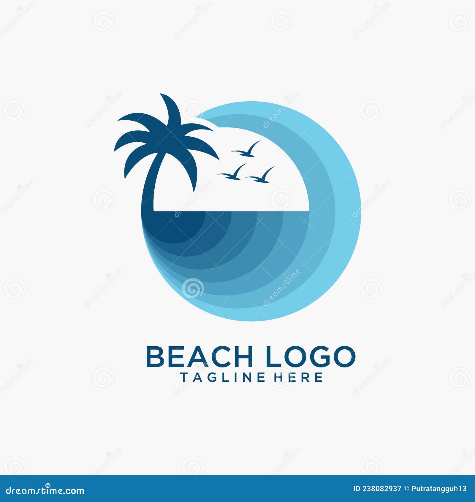 Beach wave logo design stock vector. Illustration of maldives - 238082937