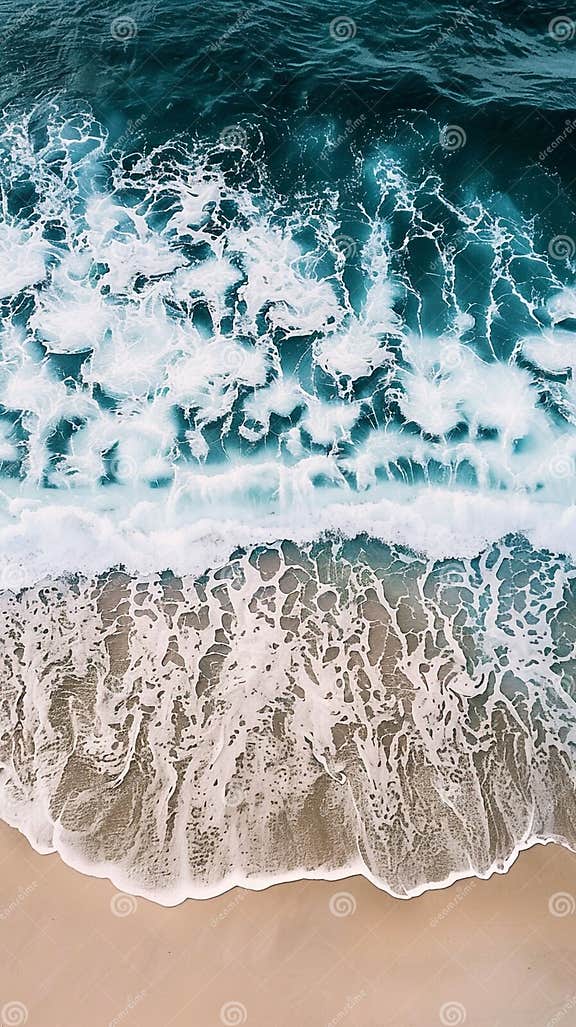 Beach waves lapping shore stock illustration. Illustration of coastline - 329525113