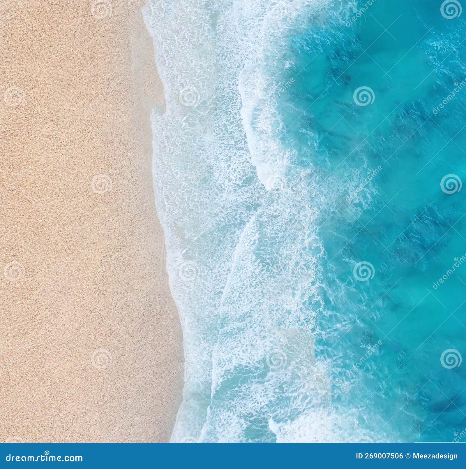 Beach and Waves Top View Background Stock Illustration - Illustration ...