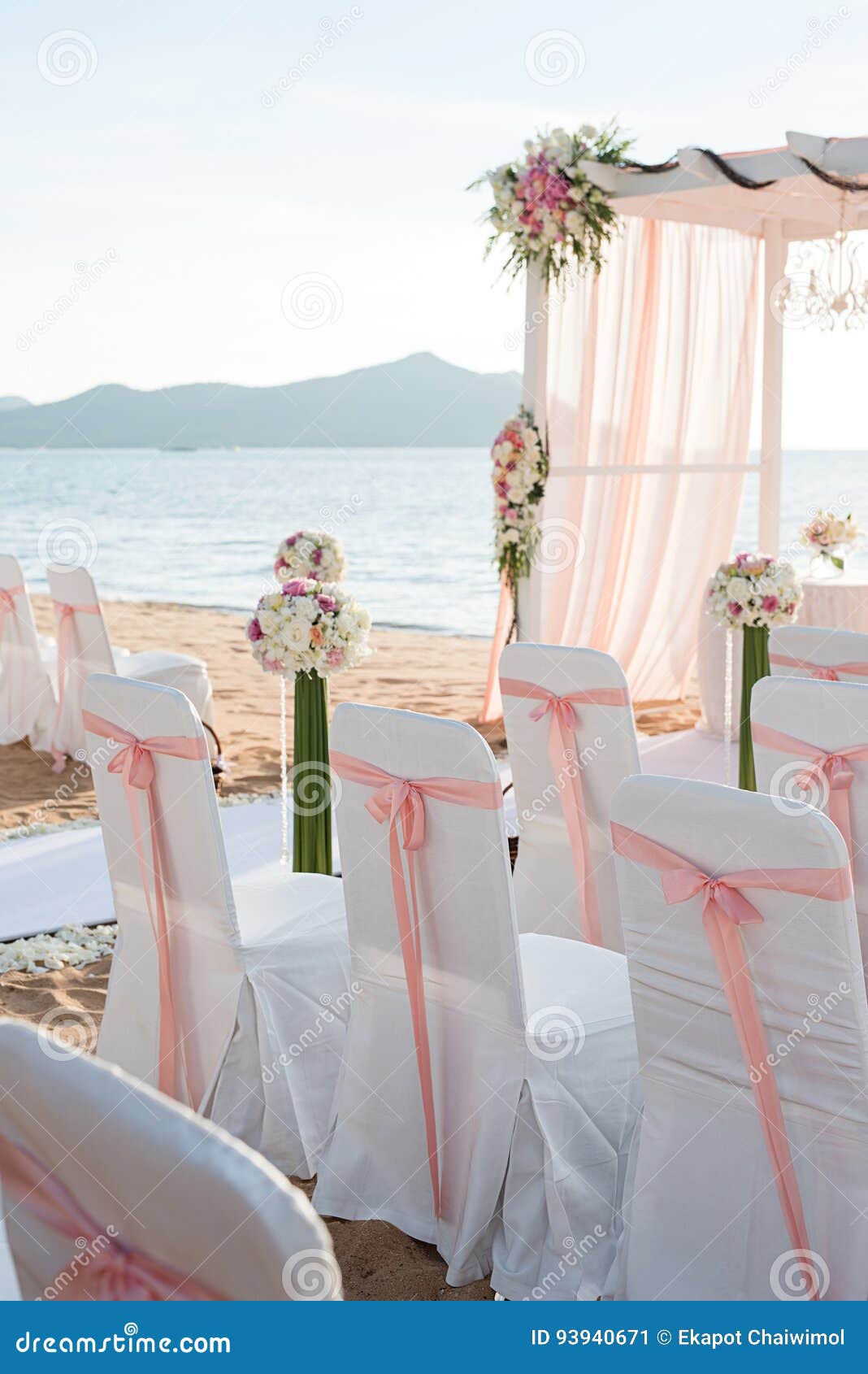 Beach Wedding Setup stock image. Image of elegant, setting - 93940671