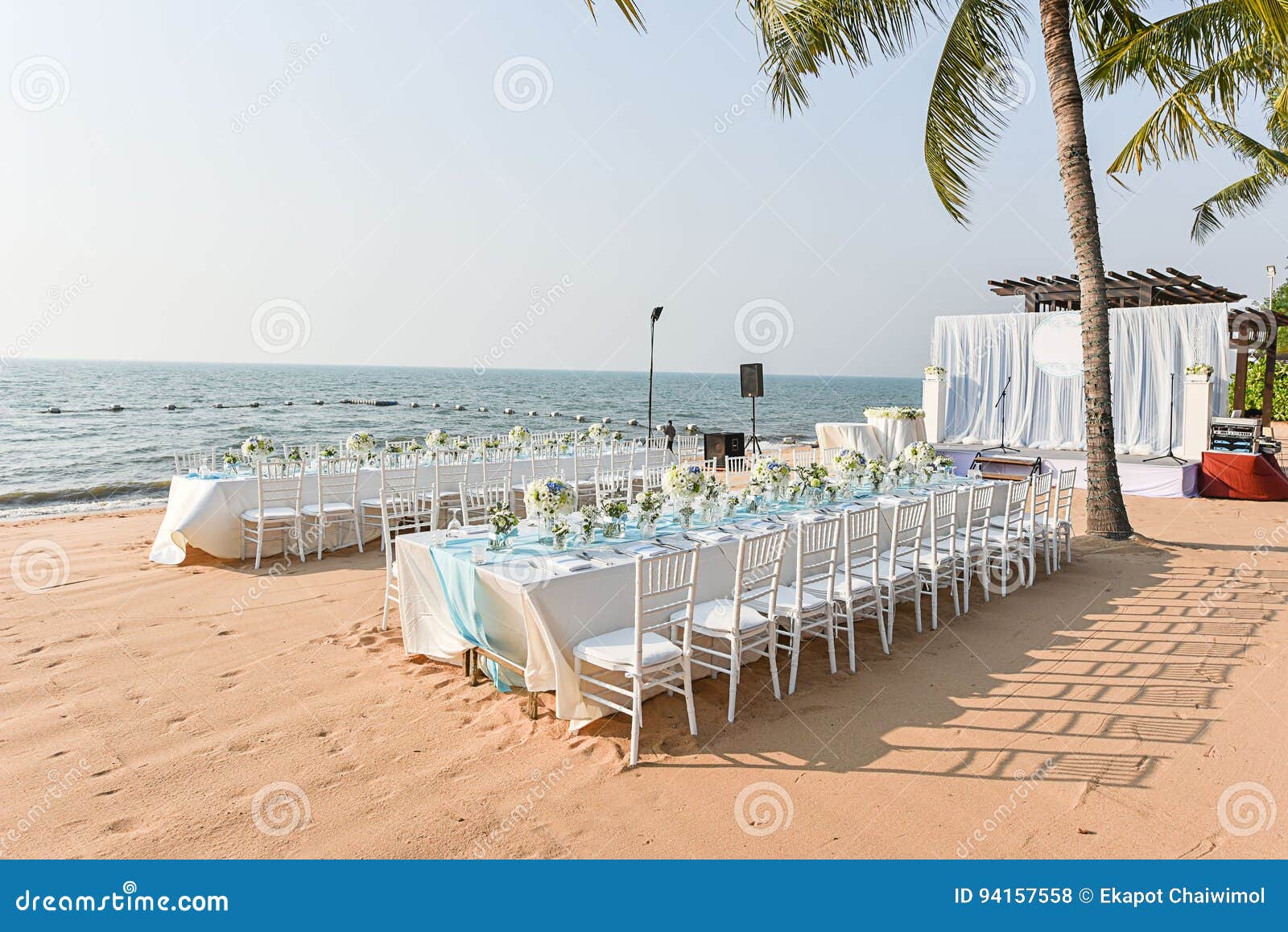 Beach Wedding setup stock photo. Image of tropical, beauty - 94157558