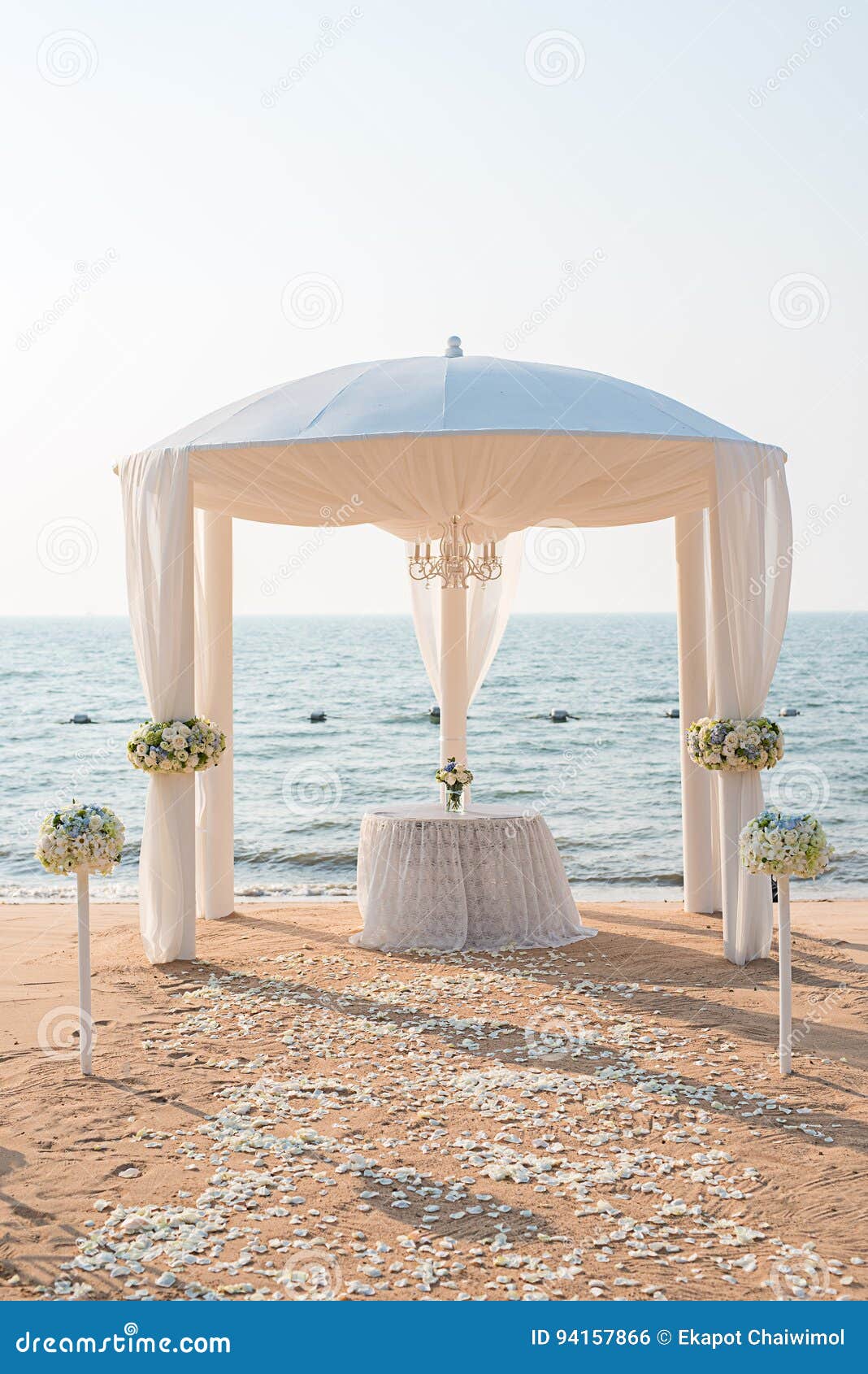 Beach Wedding setup stock photo. Image of decor, beautiful - 94157866