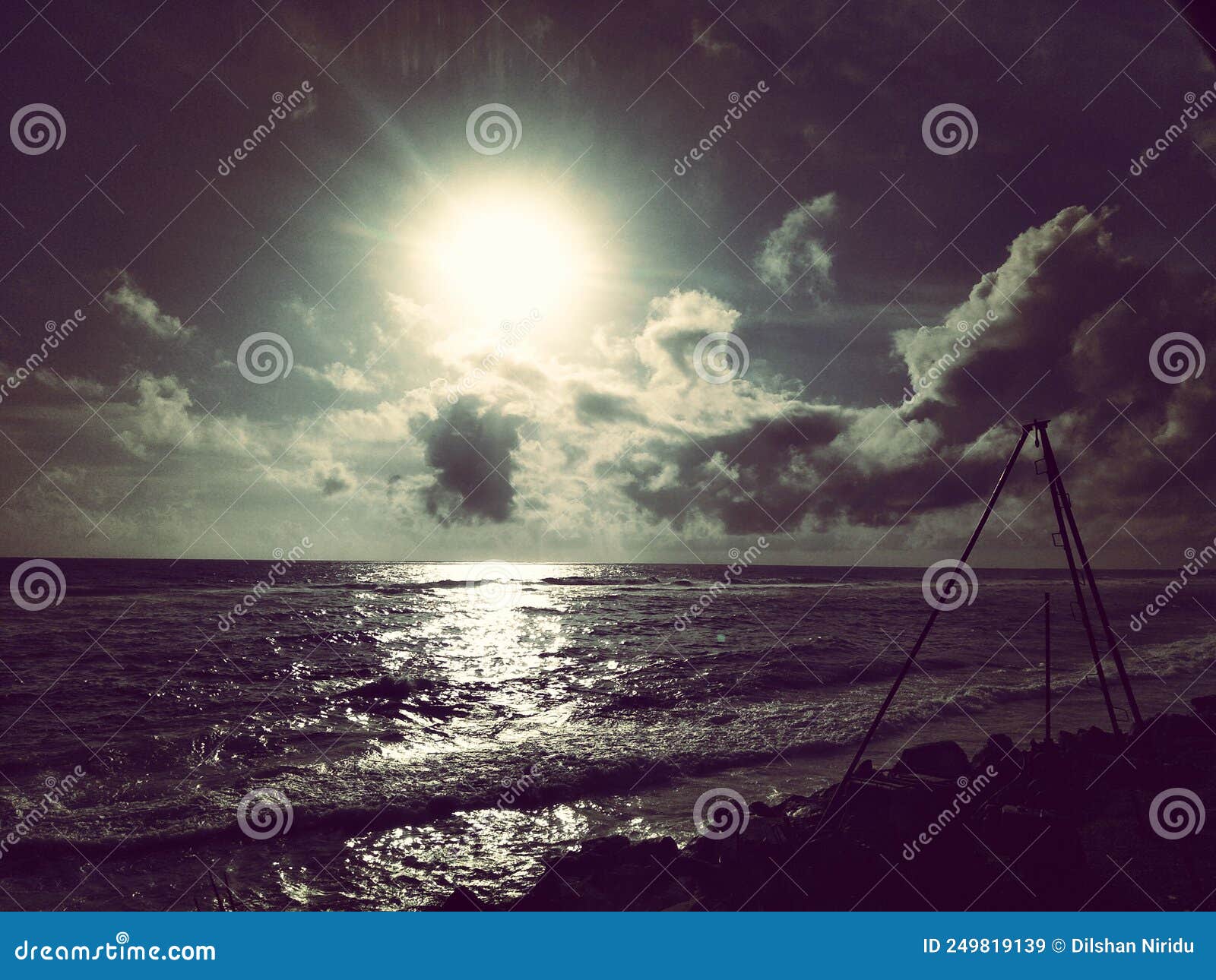 Beach Wellawaththa Sun Rise Stock Image - Image of location, reflection ...