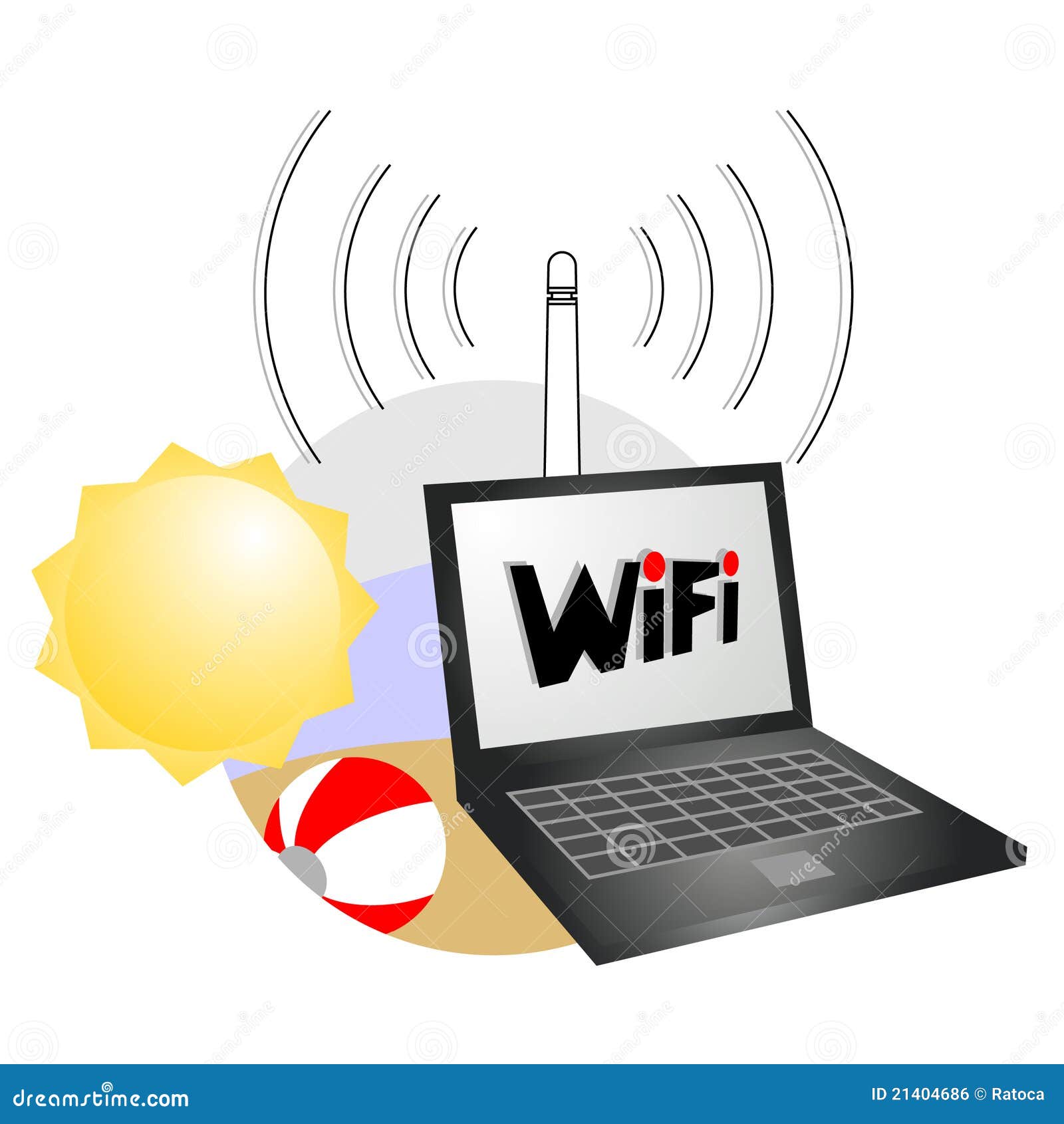 Beach wireless stock vector. Illustration of design, relaxation - 21404686