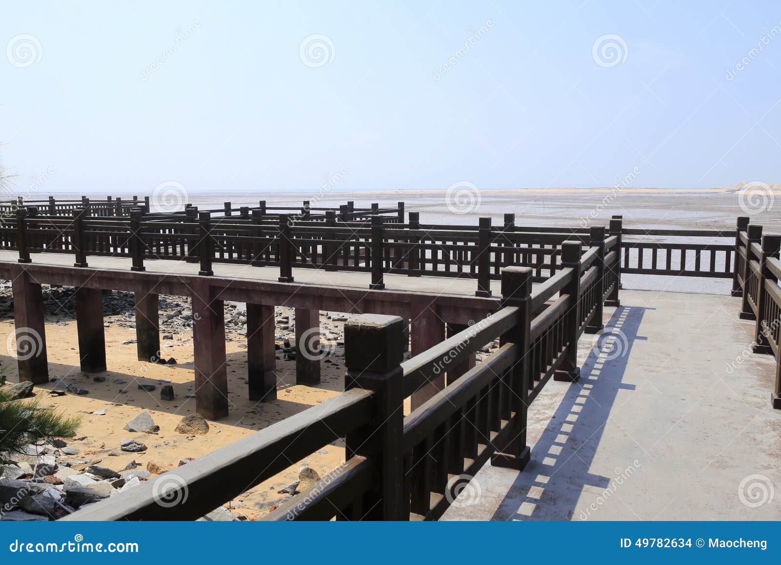 Beach wood bridge stock photo. Image of walk, narrow - 49782634