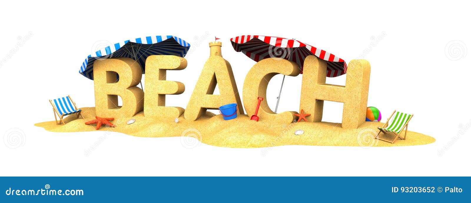 BEACH - word of sand stock illustration. Illustration of graphic - 93203652