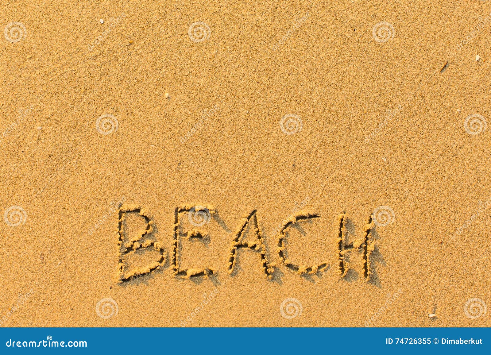 Beach - Words Hand-written on Sand Beach. Nature. Stock Image - Image ...