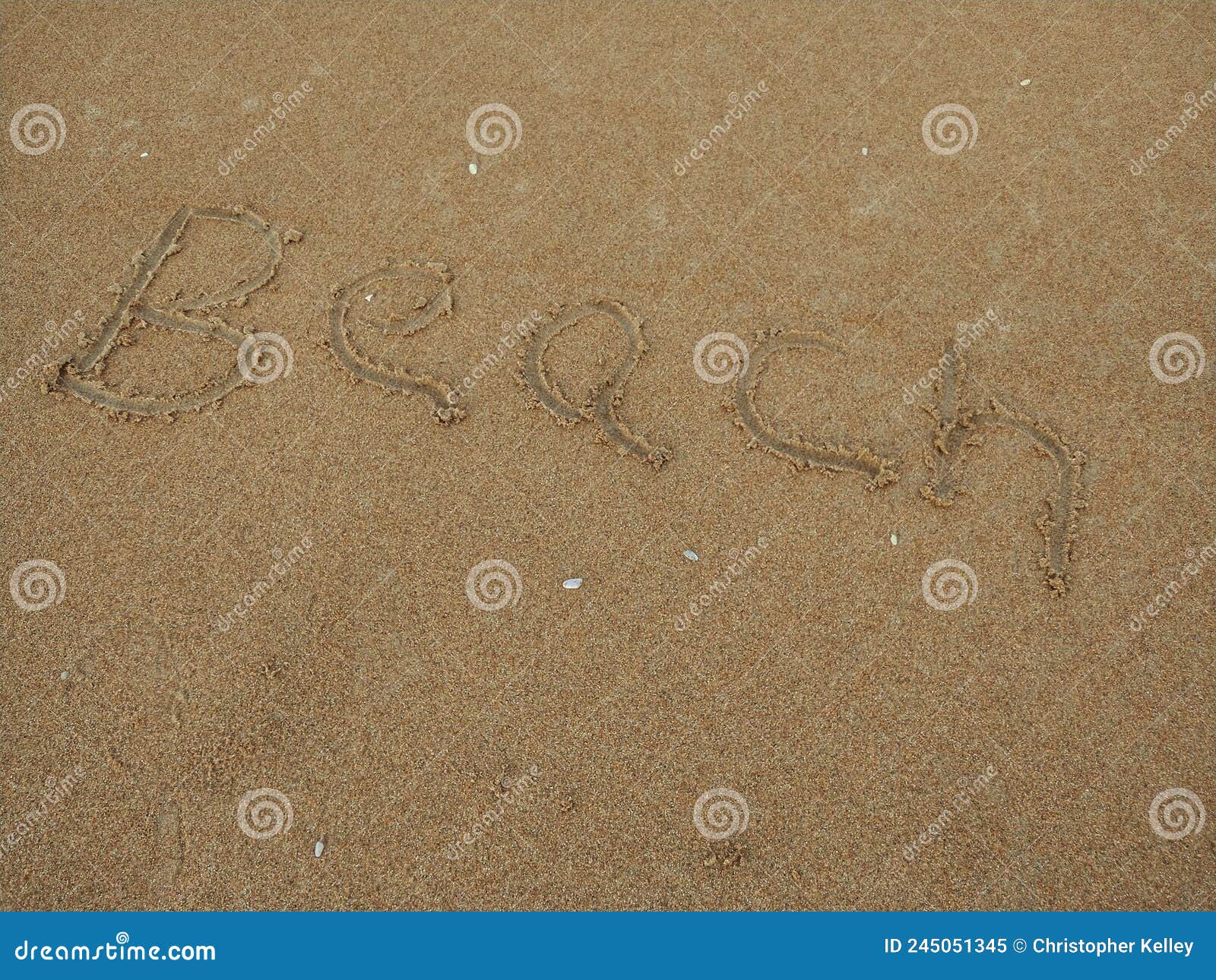 Beach Written in the Beach Sands Background. Stock Image - Image of ...