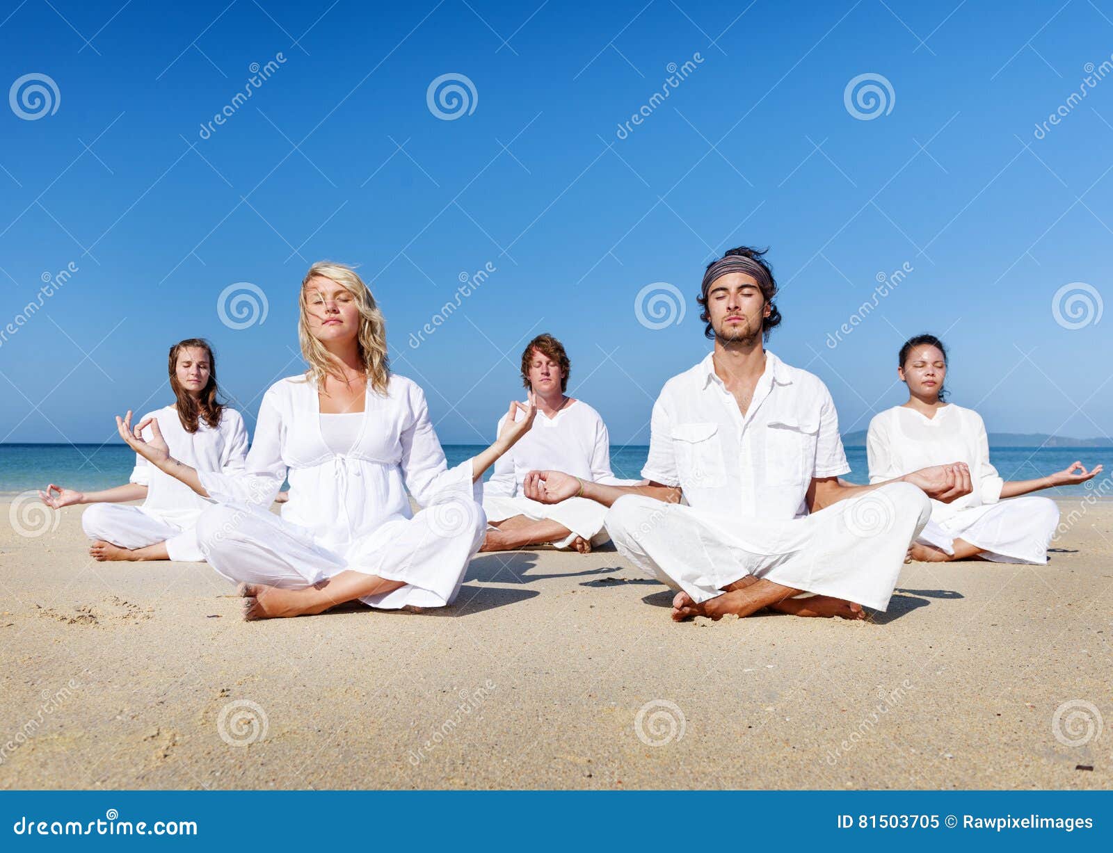 Beach Yoga Balance Calm Relaxing Exercise Concept Stock Image - Image ...