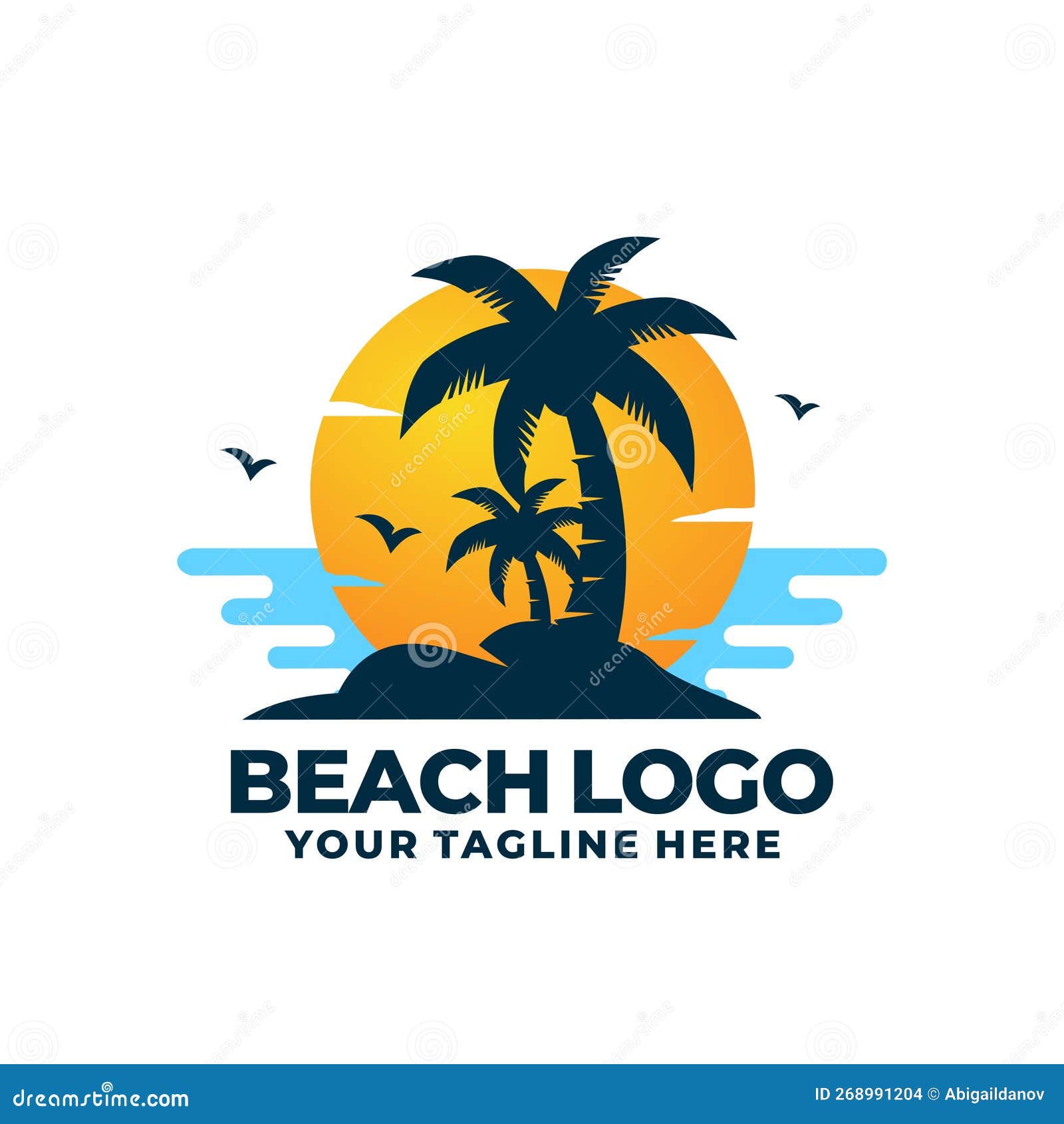 Beach logo design stock vector. Illustration of nature - 268991204