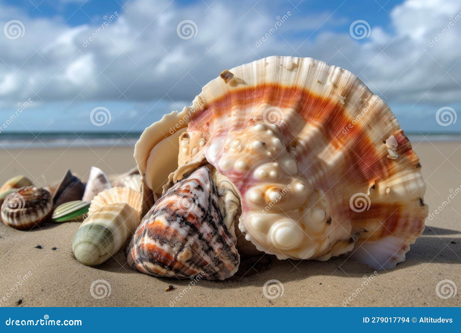 Beachcomber Finds a Rare and Beautiful Shell among the Typical Shells ...