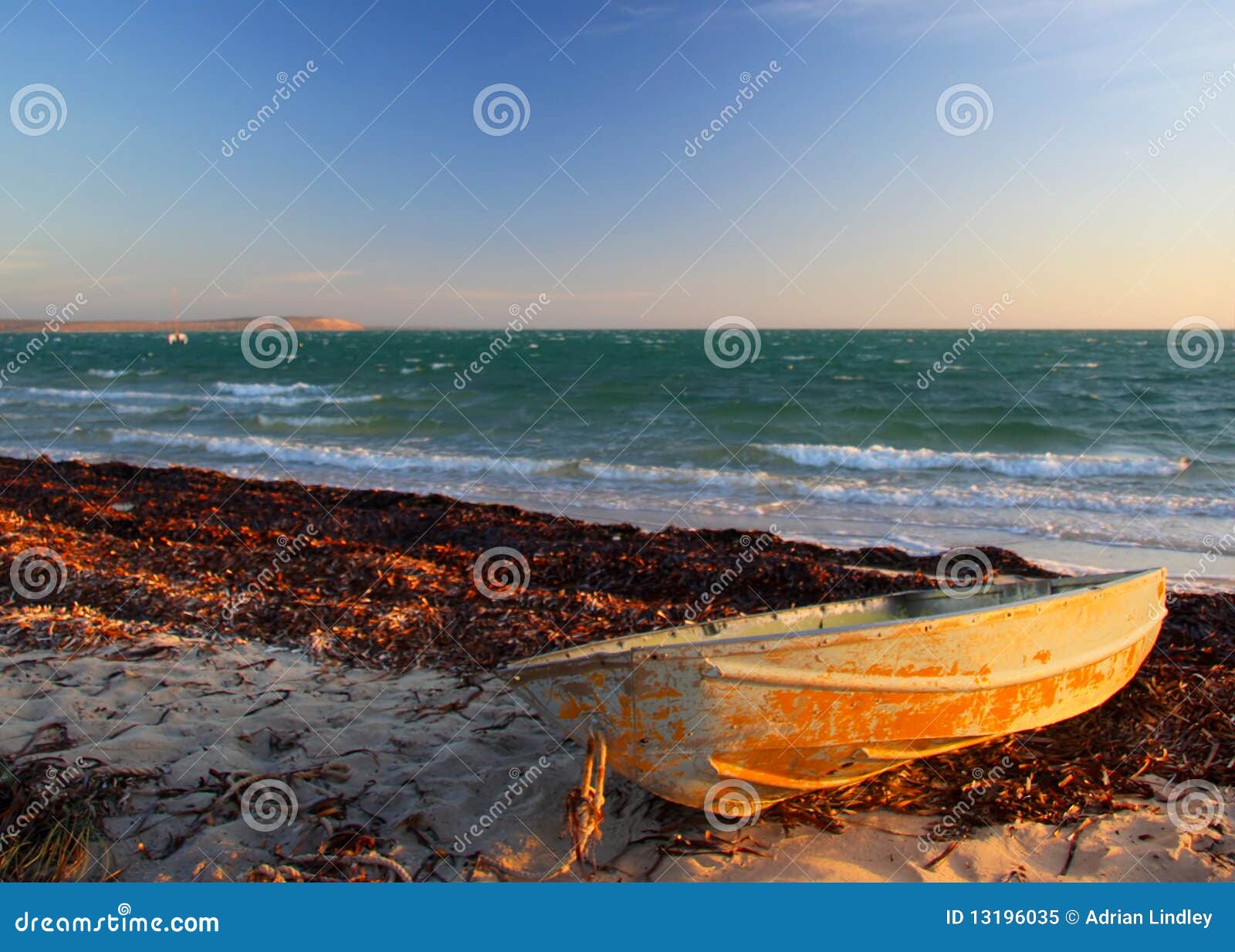 Beached Boat stock image. Image of sand, waves, landscape - 13196035