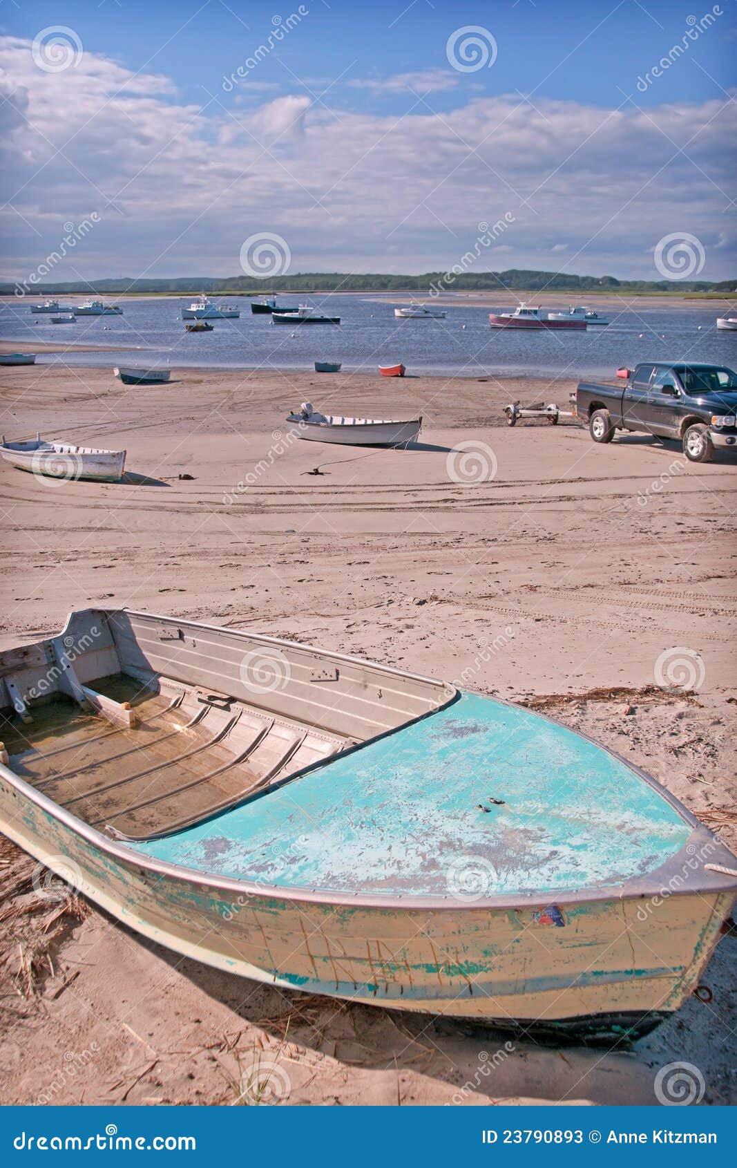 Beached Boats at Low Tide stock image. Image of sand - 23790893