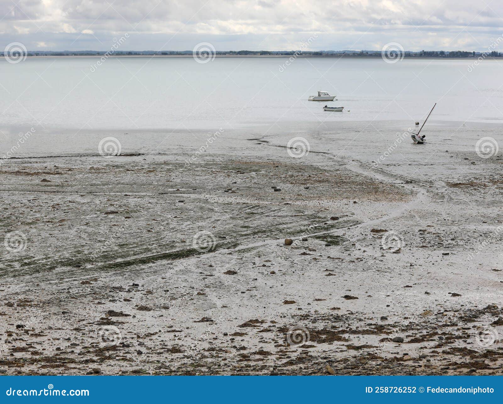 Beached Boats Stranded on Sand at Low Tide Stock Photo - Image of boat ...