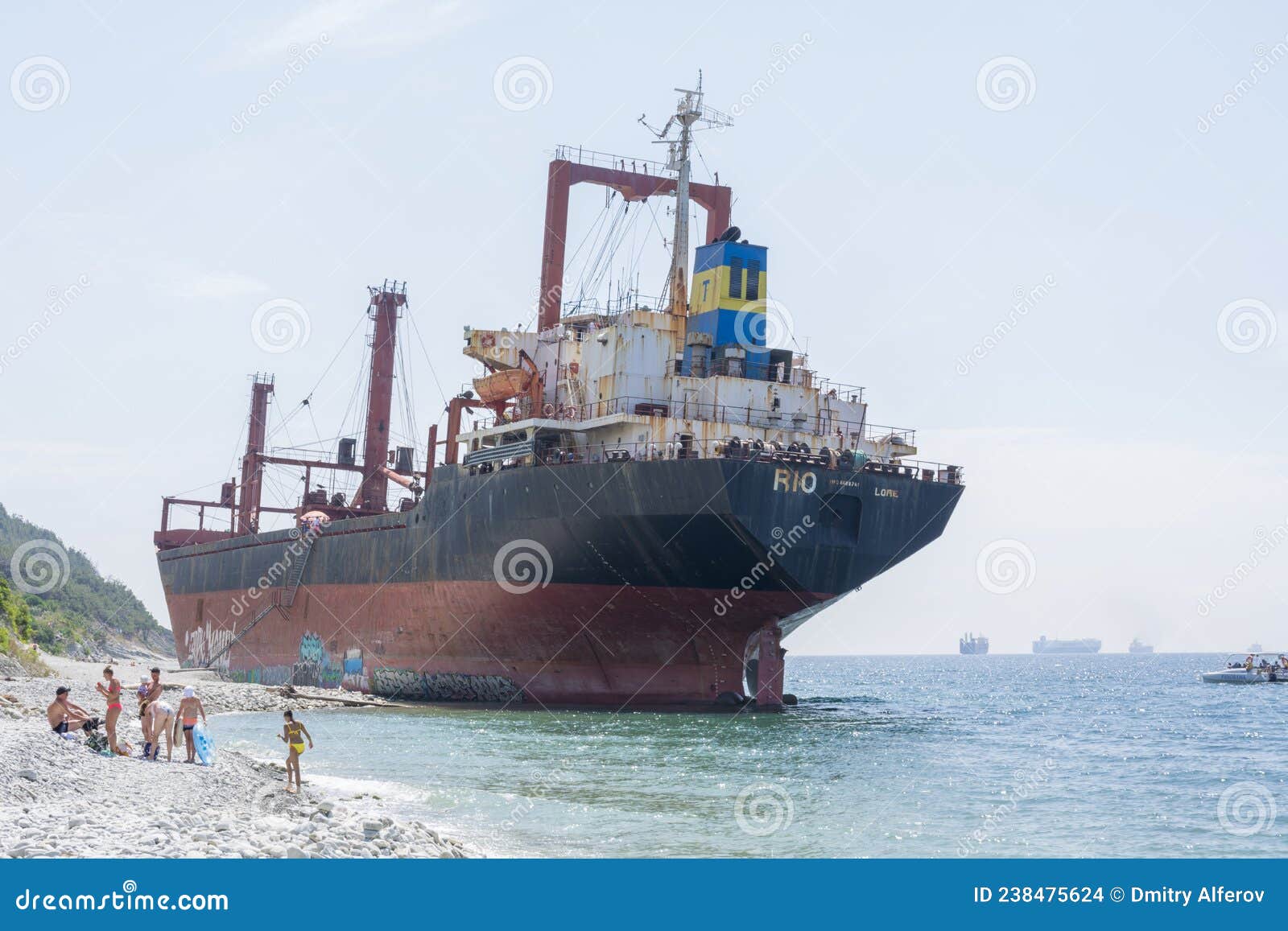 Beached dry cargo ship RIO editorial stock image. Image of industry ...