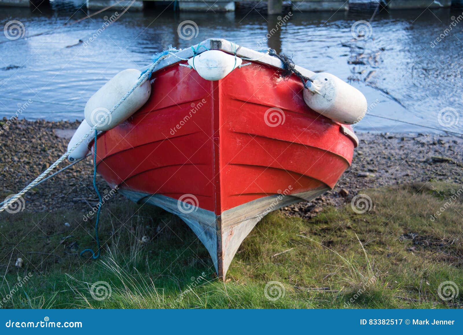 Beached Red Boat at Whitby Harbour Stock Image - Image of nautical ...