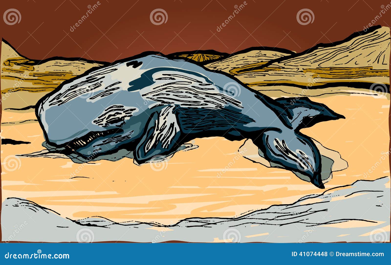 Beached Whale stock illustration. Illustration of beached - 41074448