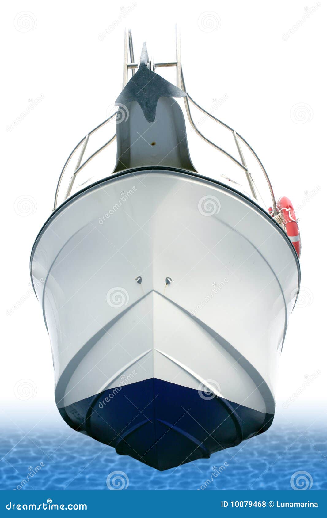 Beached White Boat Hull View from Down Stock Photo - Image of cruise ...