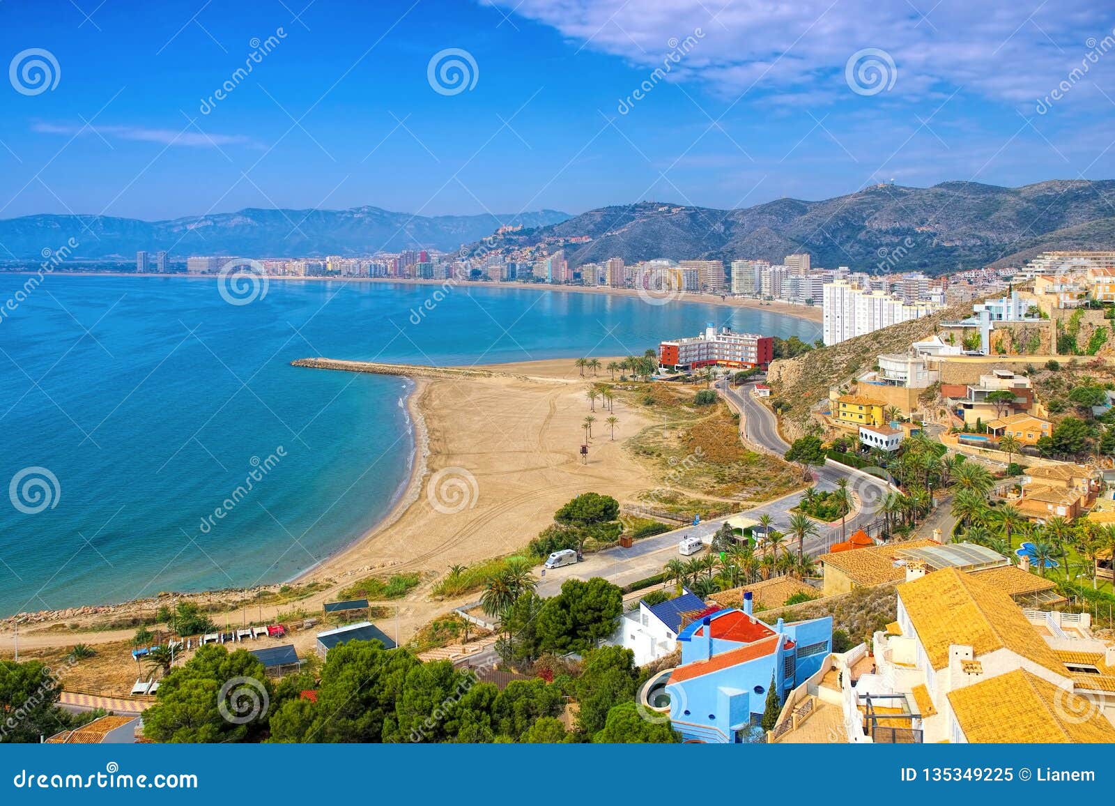 Beaches Around Cullera, Province Valencia Stock Image - Image of water ...