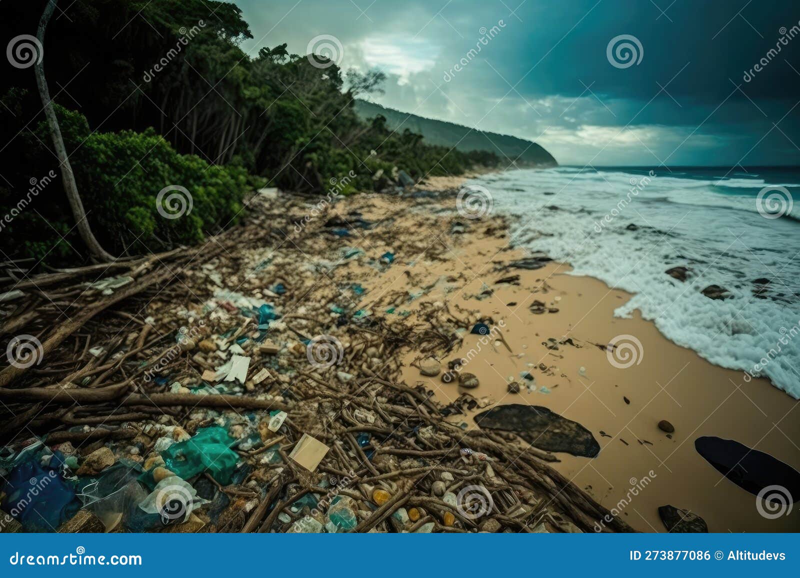 Beaches Covered in Trash and Debris Caused by Harmful Waste Pollution ...