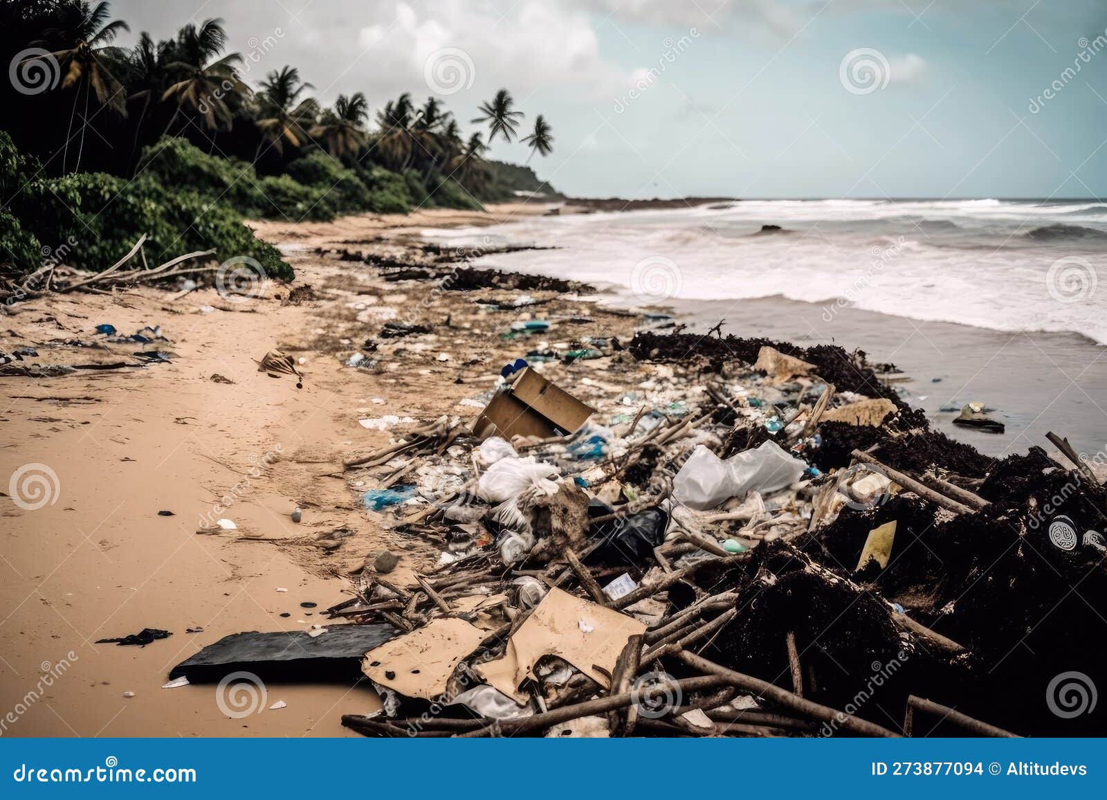 Beaches Covered in Trash and Debris Caused by Harmful Waste Pollution ...