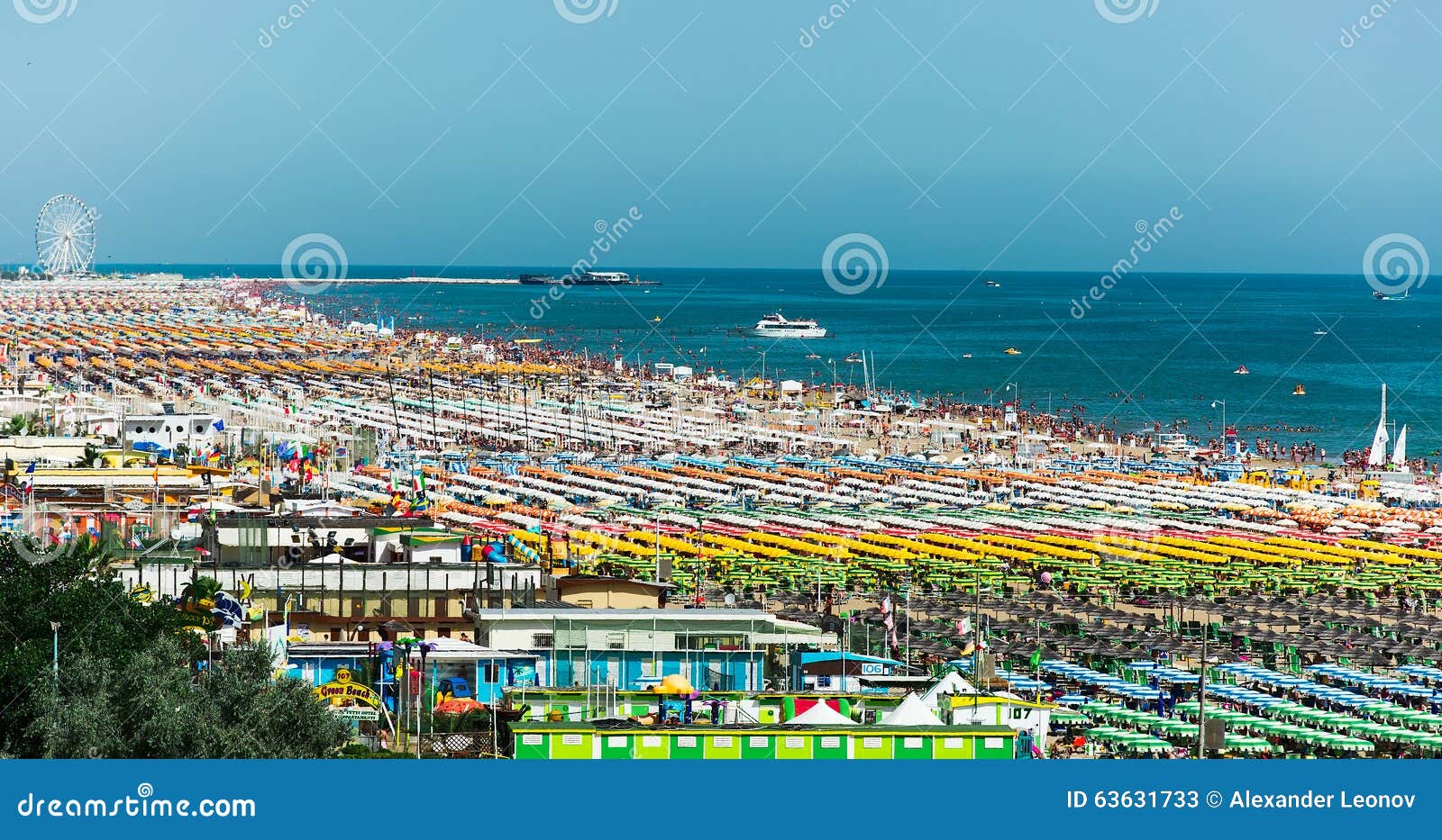 Beaches of Rimini editorial stock photo. Image of repetition - 63631733