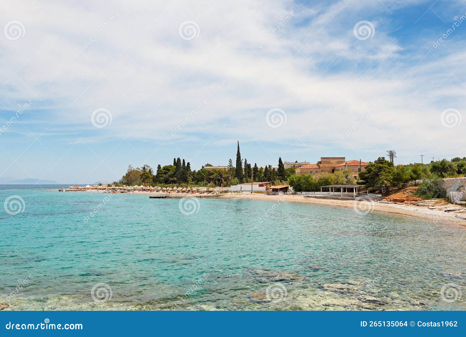 The Beaches Scholes and Kaiki in Spetses, Greece Stock Photo - Image of ...