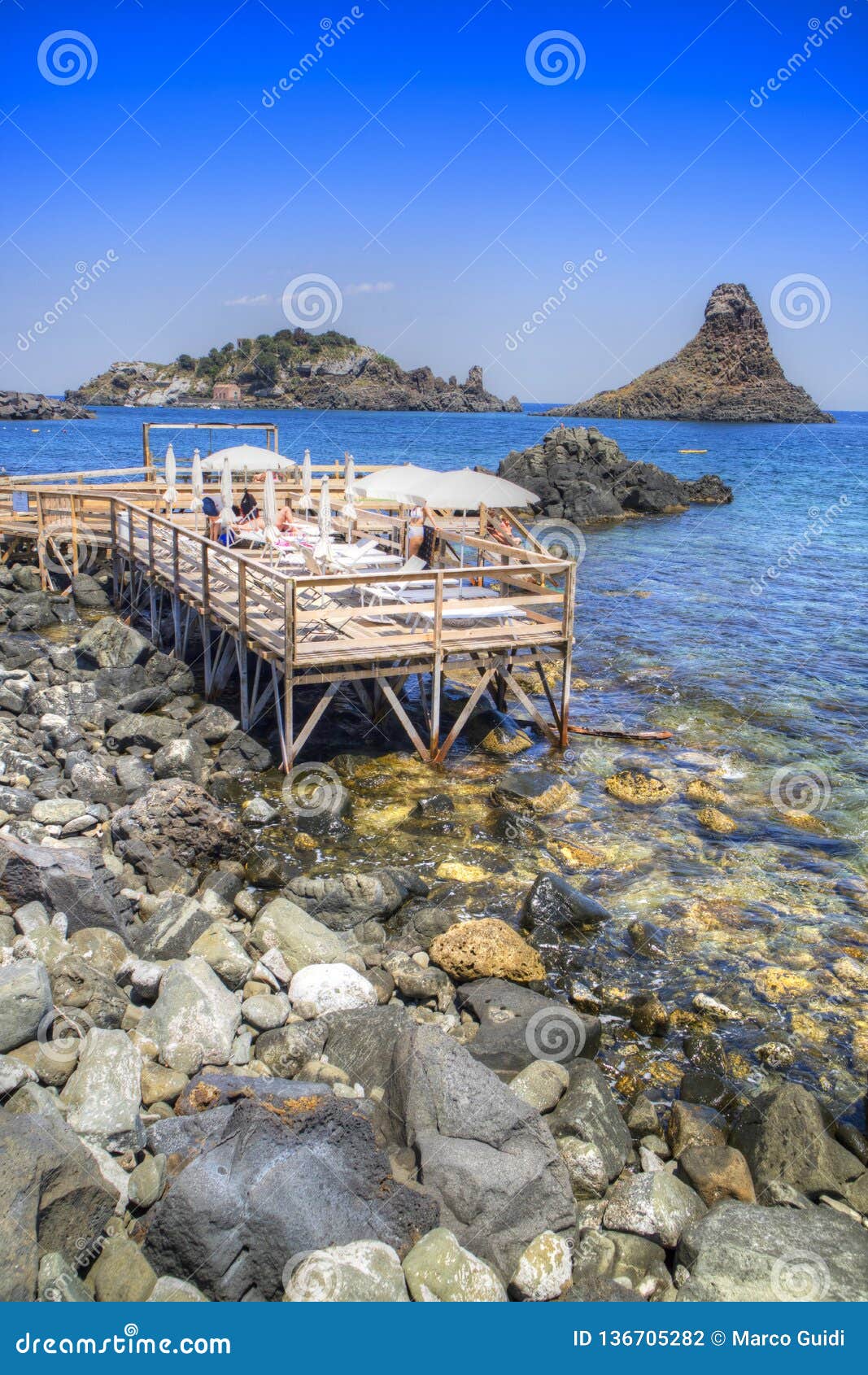 The beaches of Aci Trezza stock photo. Image of nature - 136705282