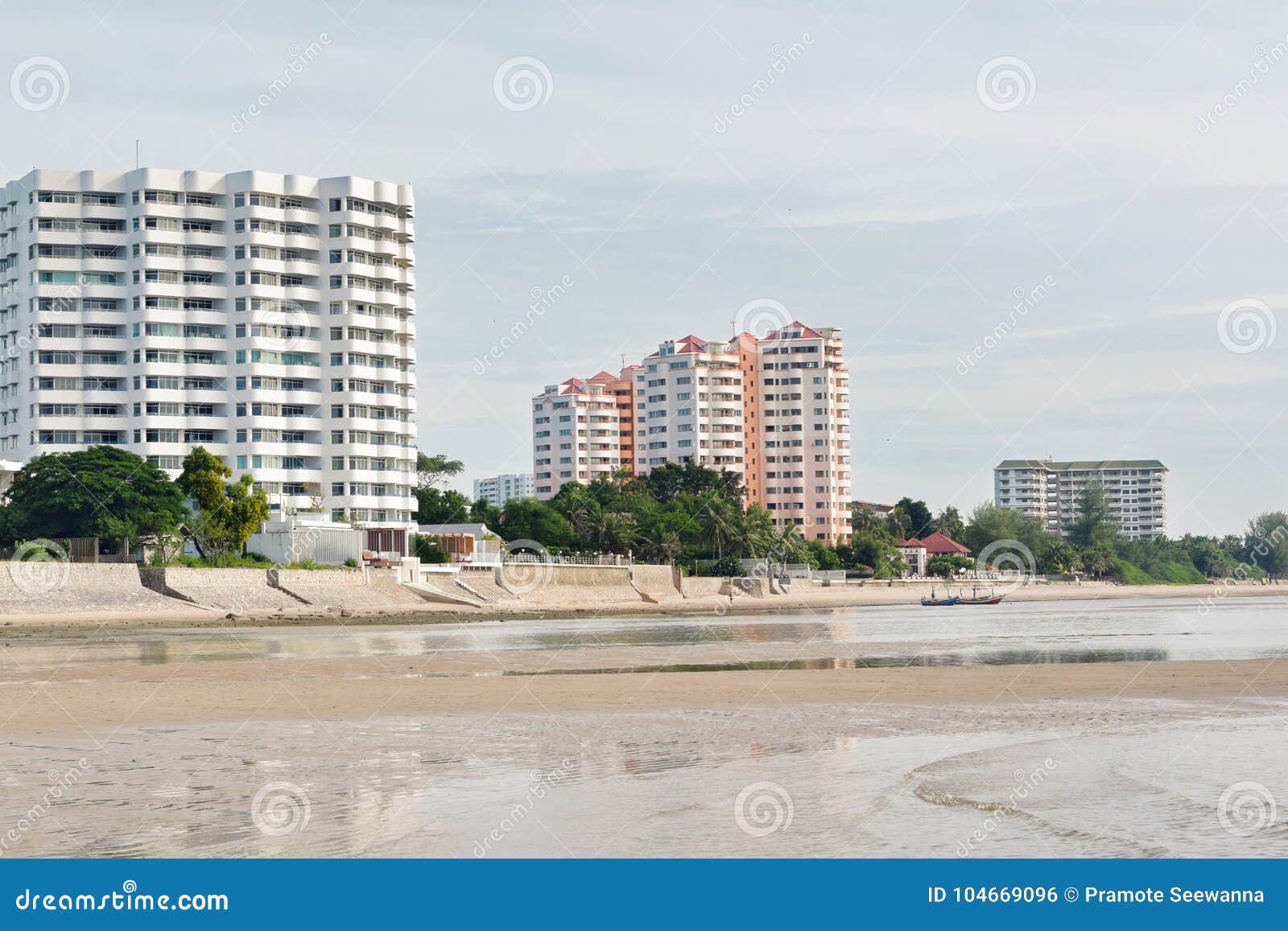 The Beachfront Building with the Sky is the Background. Stock Photo ...