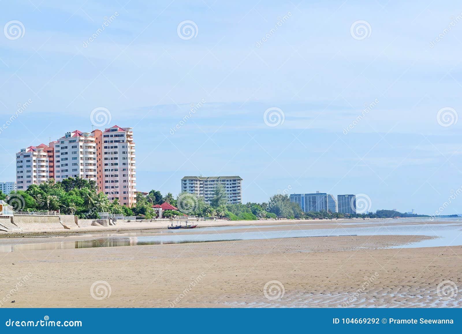 The Beachfront Building with the Sky is the Background. Stock Photo ...