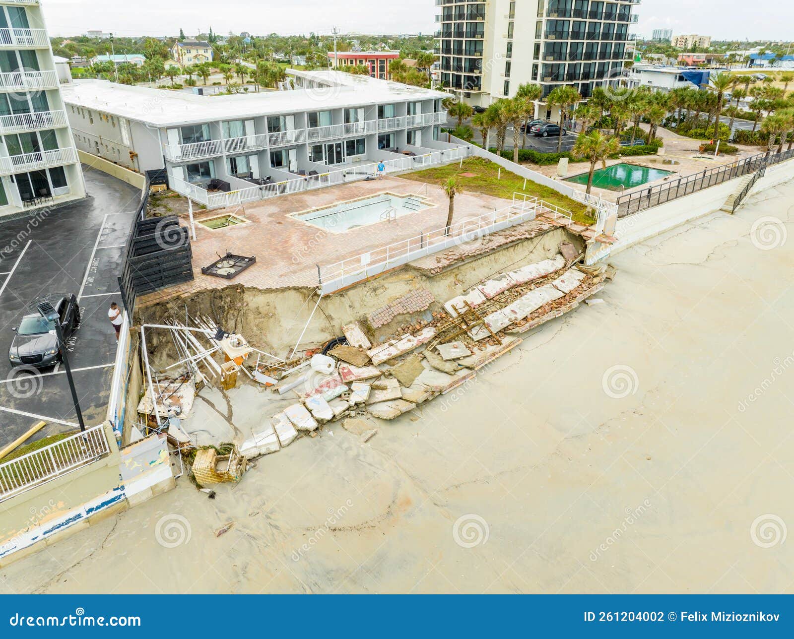 Beachfront Buildings Seawall and Structure Washed Away by Hurricane ...