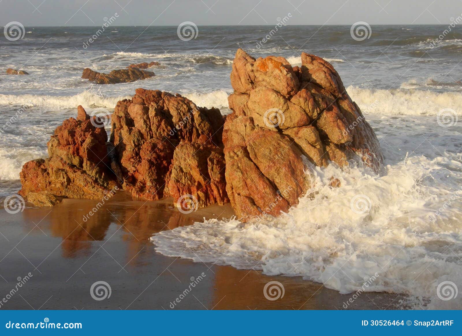 Beachfront Sharp Rocks stock photo. Image of season, holiday - 30526464