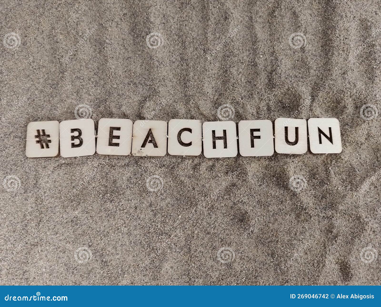 #beachfun Beach Fun Written on Wood Blocks on the Sand Stock Photo ...