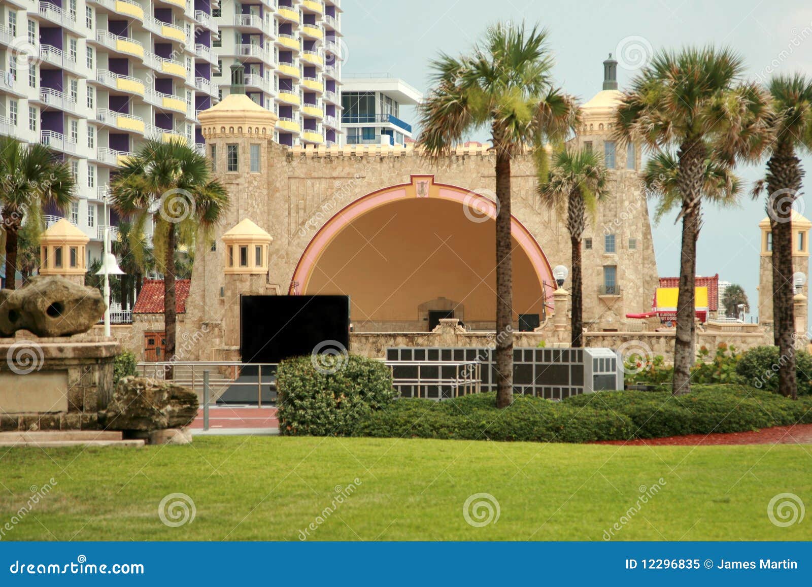 Beachside Bandshell Performance Venue Stock Image - Image of ...