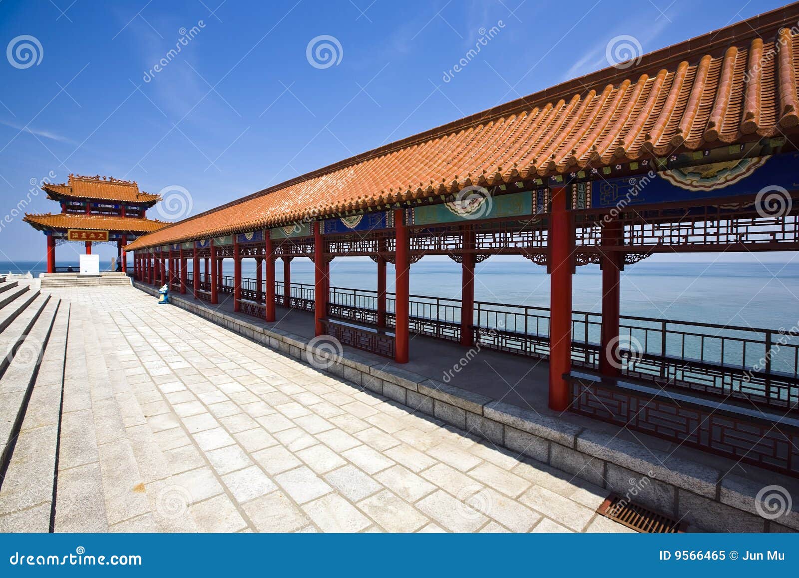 Beachside Pavilion and Walkway Stock Image - Image of beautiful ...