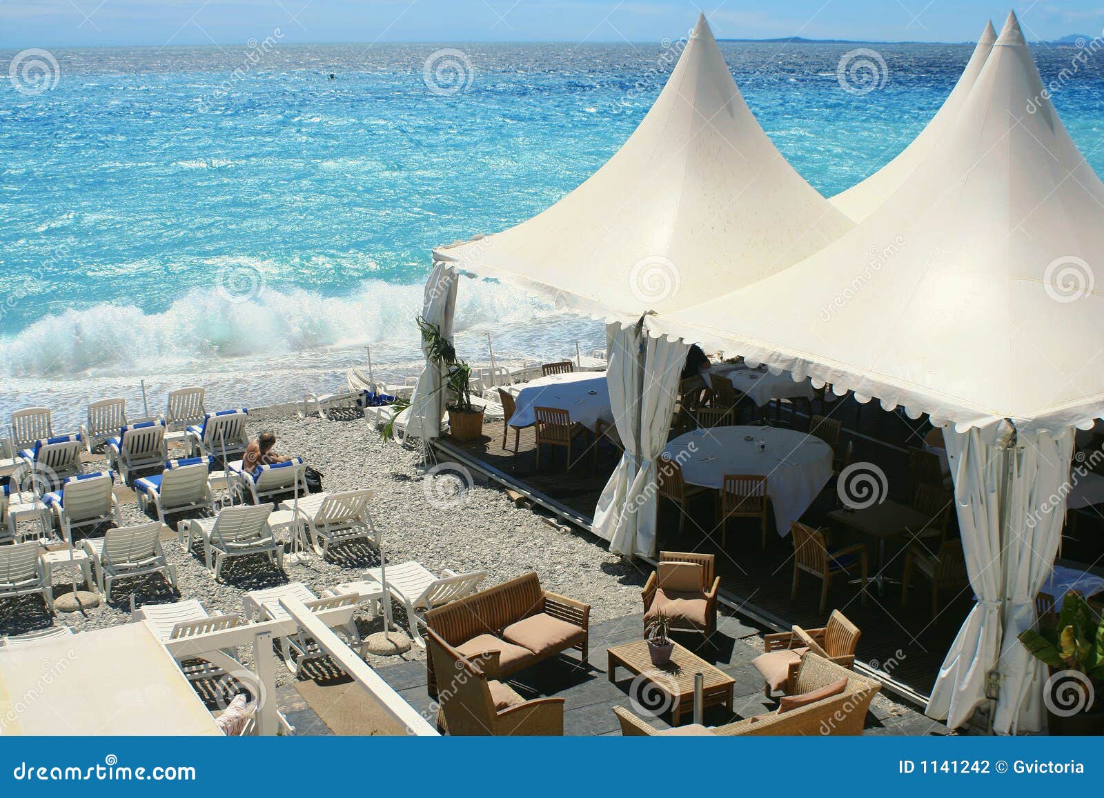 Beachside restaurant stock photo. Image of chair, ocean - 1141242