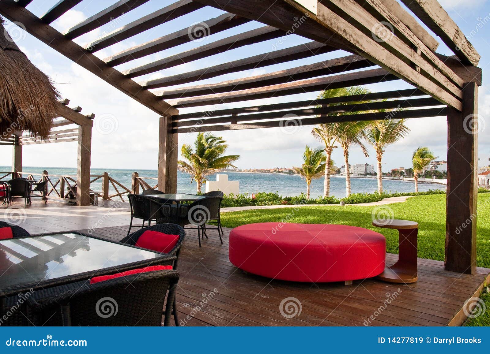 Beachside Tropical Bar stock image. Image of architecture - 14277819