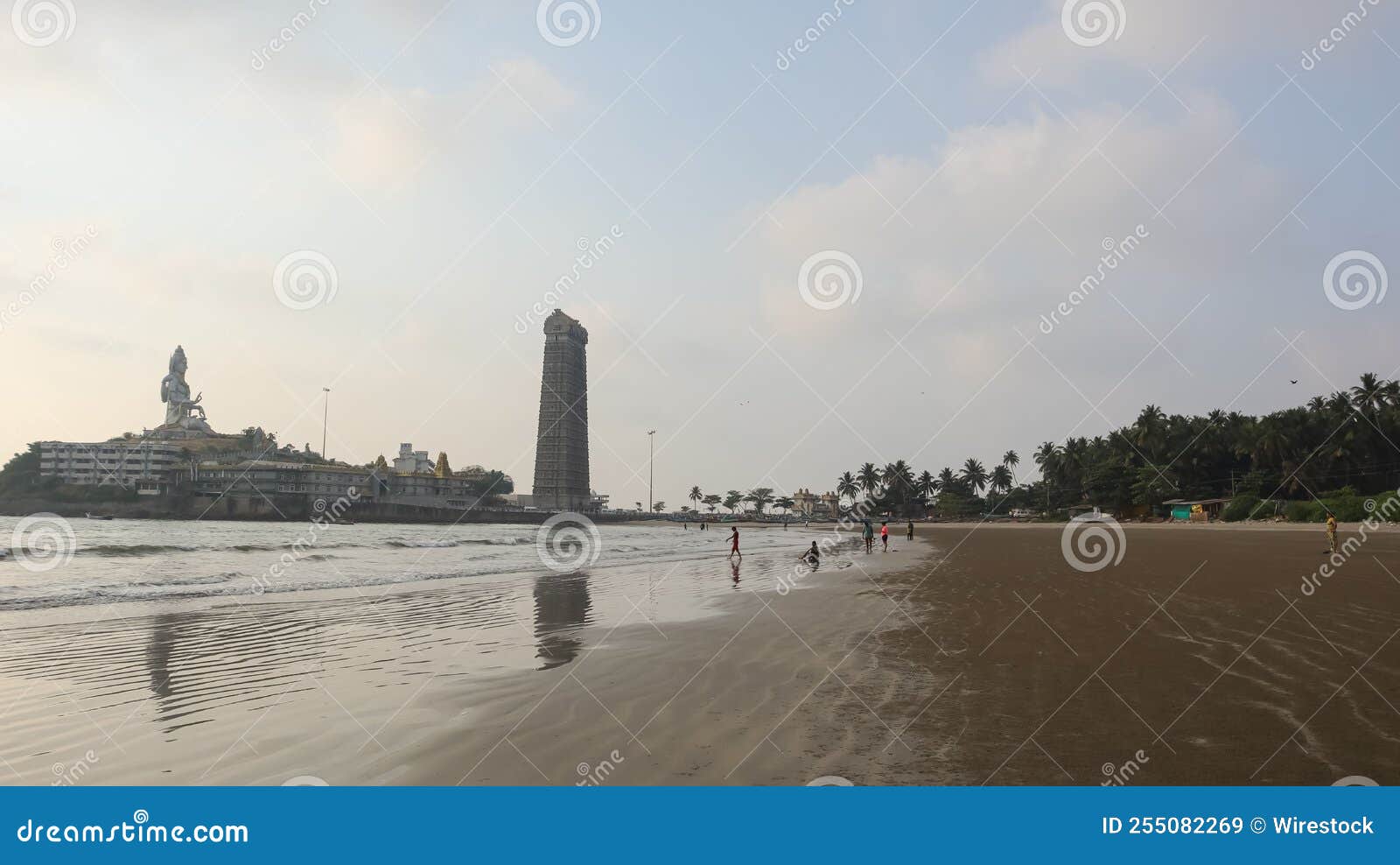 View Of Murudeshwar Temple At Sunset - Lord Shiva Statue - Gopura ...