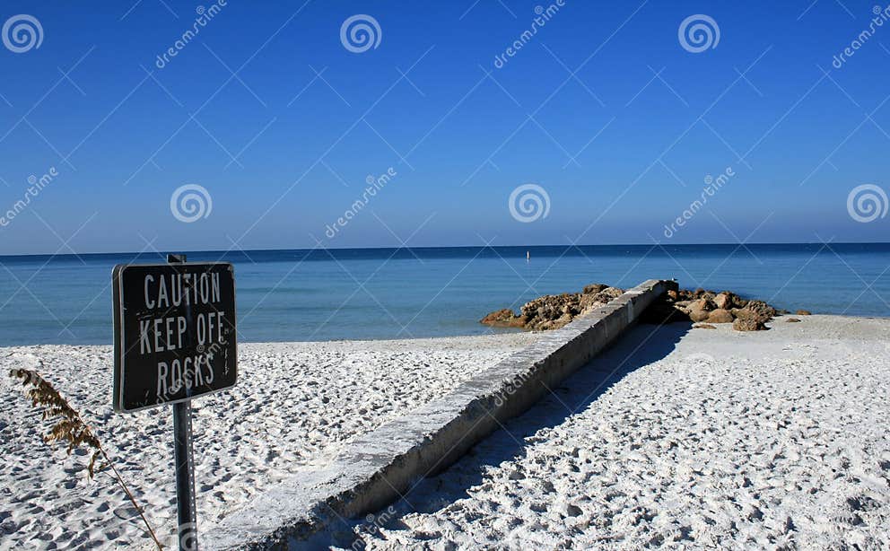 Beachside Warning Sign stock photo. Image of danger, fishing - 7078712