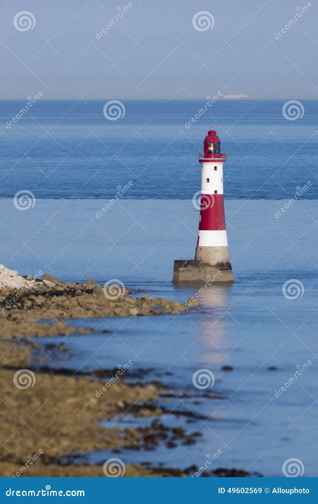 Beachy Head Lighthouse and Calm Seas Stock Image - Image of great ...